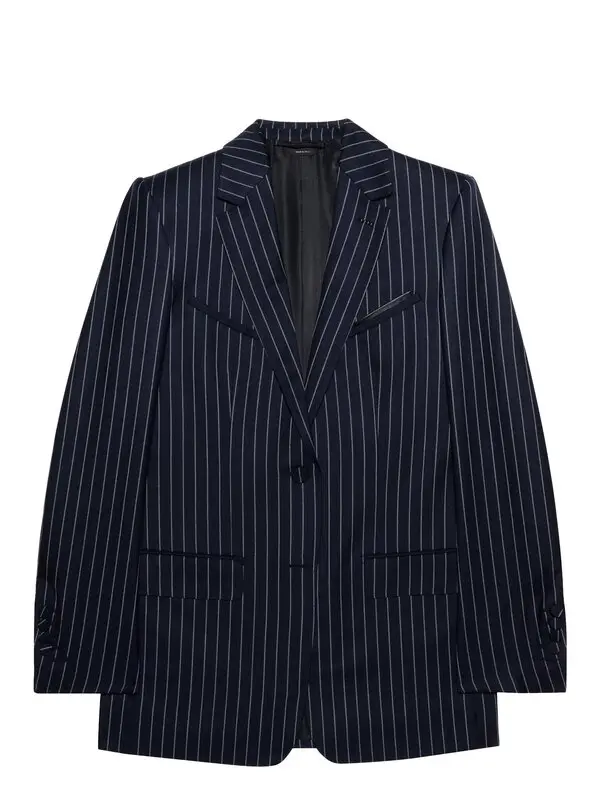 TOM FORD Pinstripe Embellished Jacket - Blue