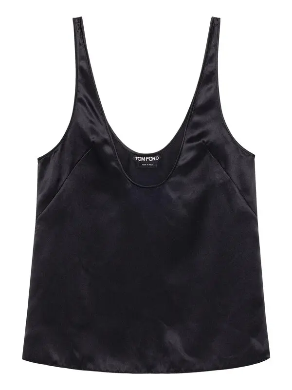 TOM FORD Silk-satin Tank Top - Black
