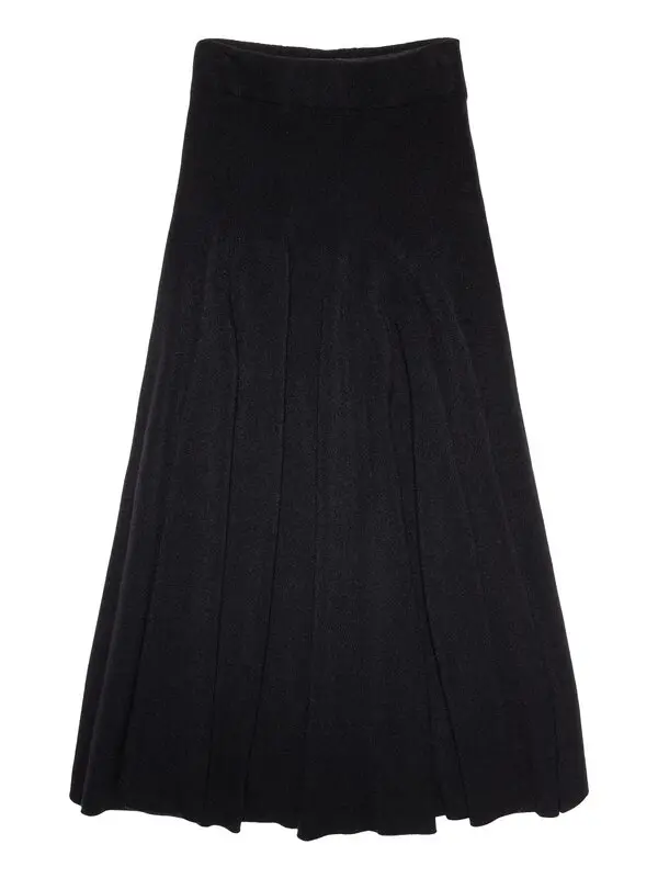 TOM FORD Ruffled Cashmere Midi Skirt - Black