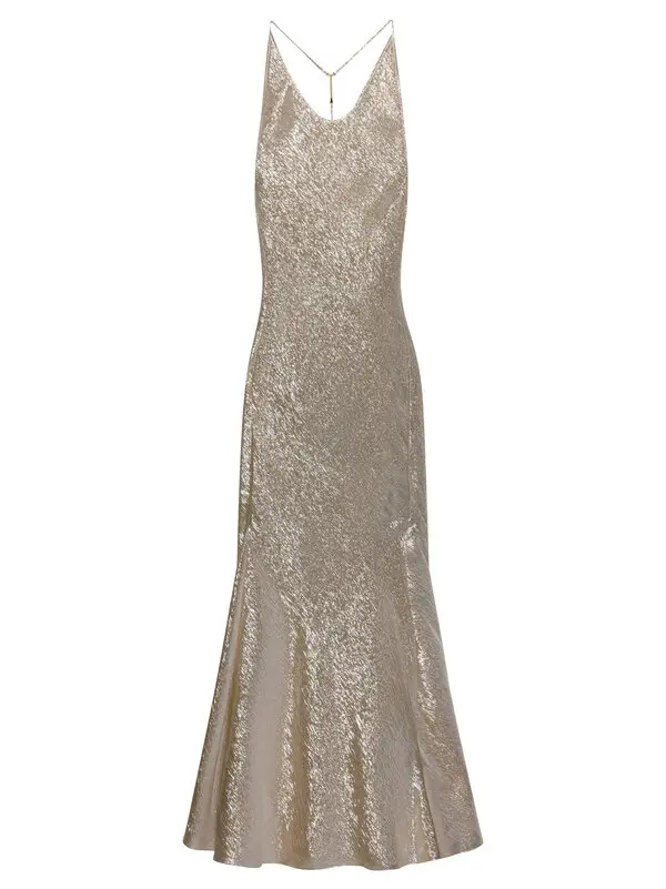TOM FORD Metallic Silk-blend Maxi Dress - Gold