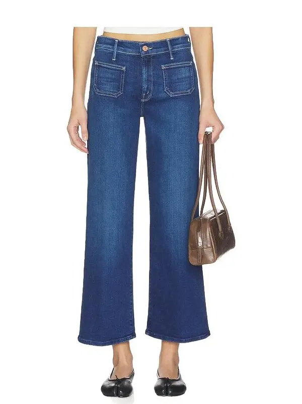 MOTHER The Patch Pocket Mid Rise Maven Ankle Jeans - Blue