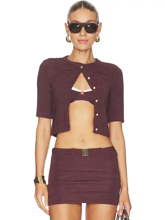 LA PORTE Lisa Cardigan - Brown