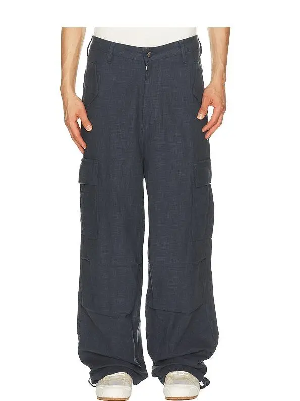 Rhude Linen Parachute Pant - Navy