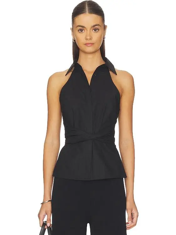 ALL THE WAYS Evie Button Up Top - Black