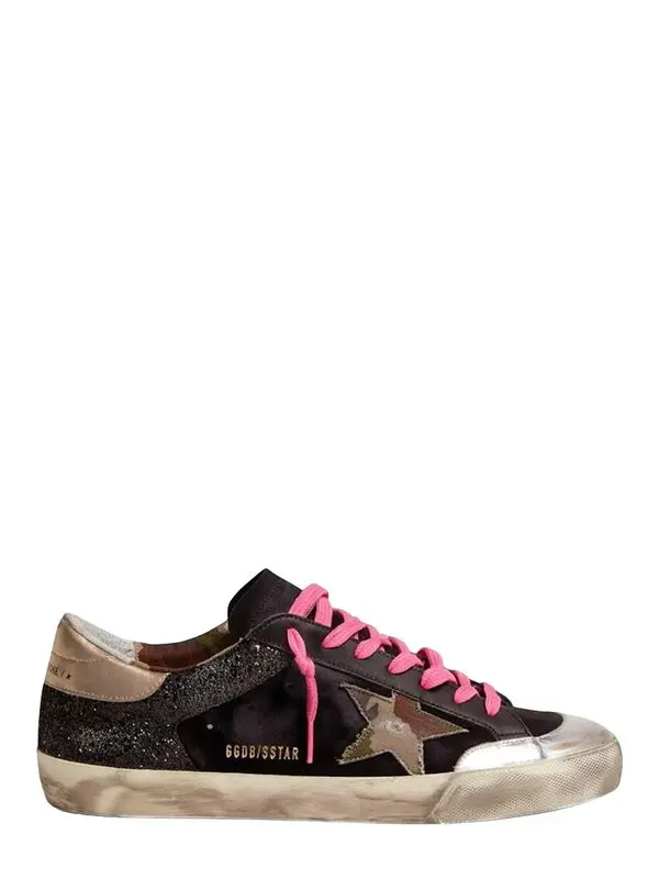 GOLDEN GOOSE Superstar Glitter Starin Sneakers - Black/camouflage