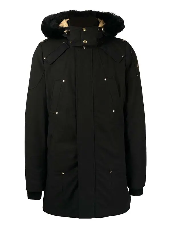 Moose Knuckles Gold Stirling Neoshear Parka - Black/black Shearling