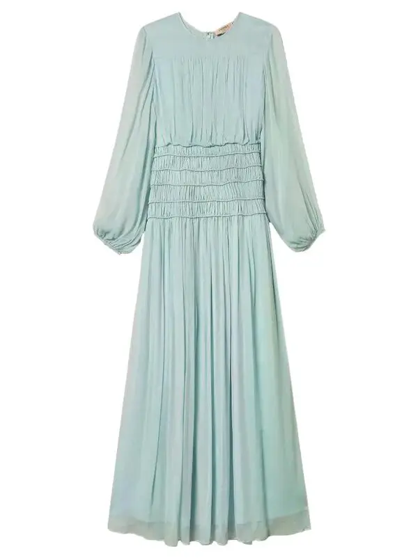 TWINSET Maxi Gathered-bodice Dress - Blue