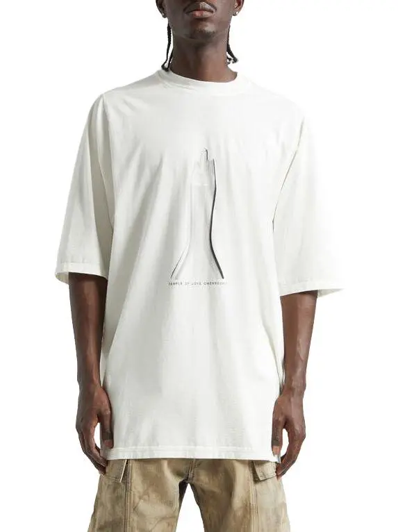 Rick Owens Jumbo Temple Graphic T-shirt - Milk/black