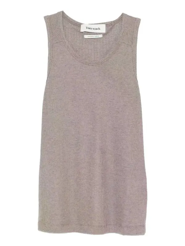 TONYWACK Ribbed Knit Top - Neutrals