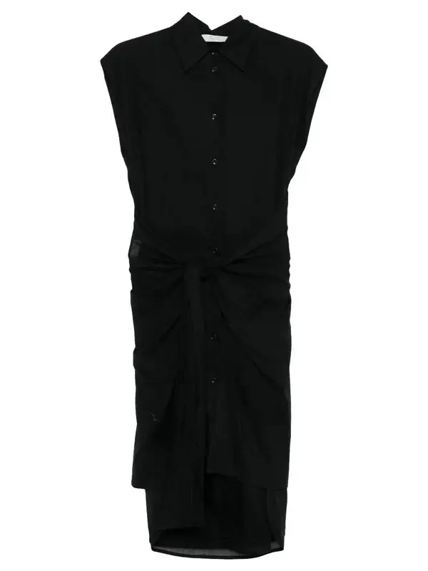 TELA D.piramid Shirt Midi Dress - Black