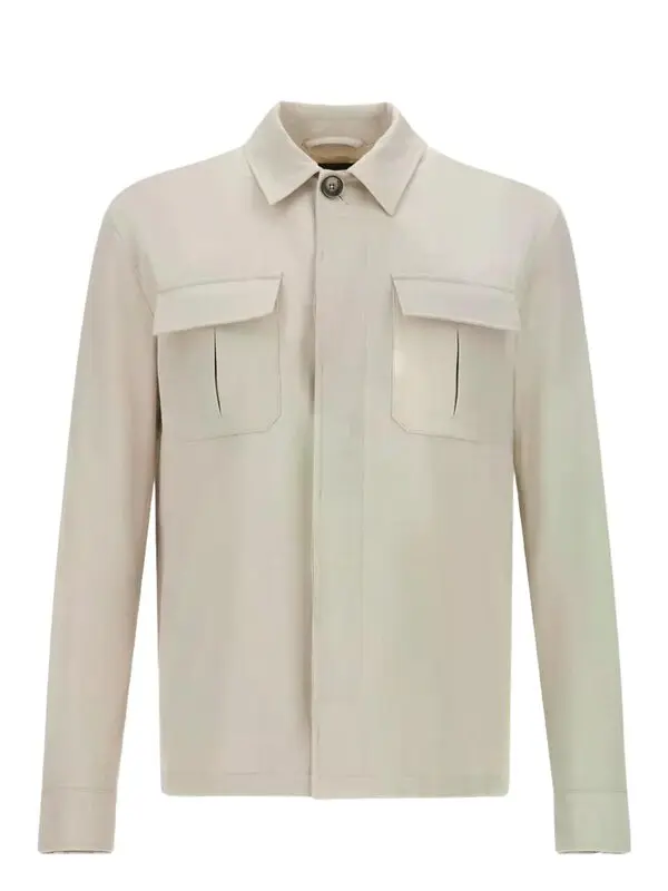 Herno Flap-pockets Cotton Shirt Jacket - Neutrals