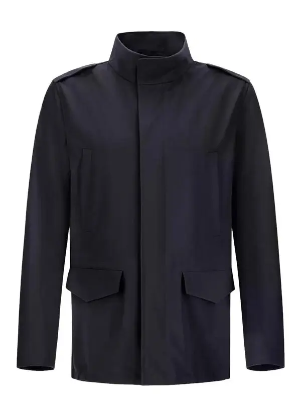 Herno Field Jacket With Epaulettes - Blue