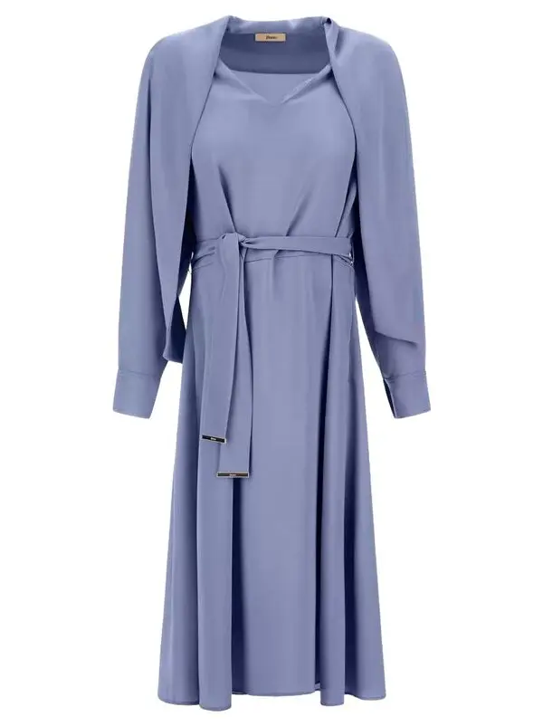Herno Belted V-neck Dress - Blue