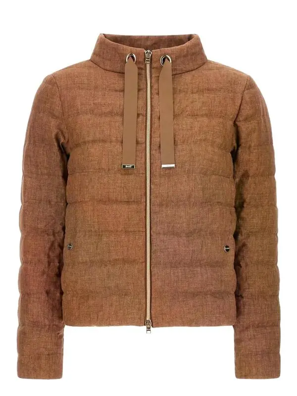Herno Striped Quilted High-neck Jacket - Brown