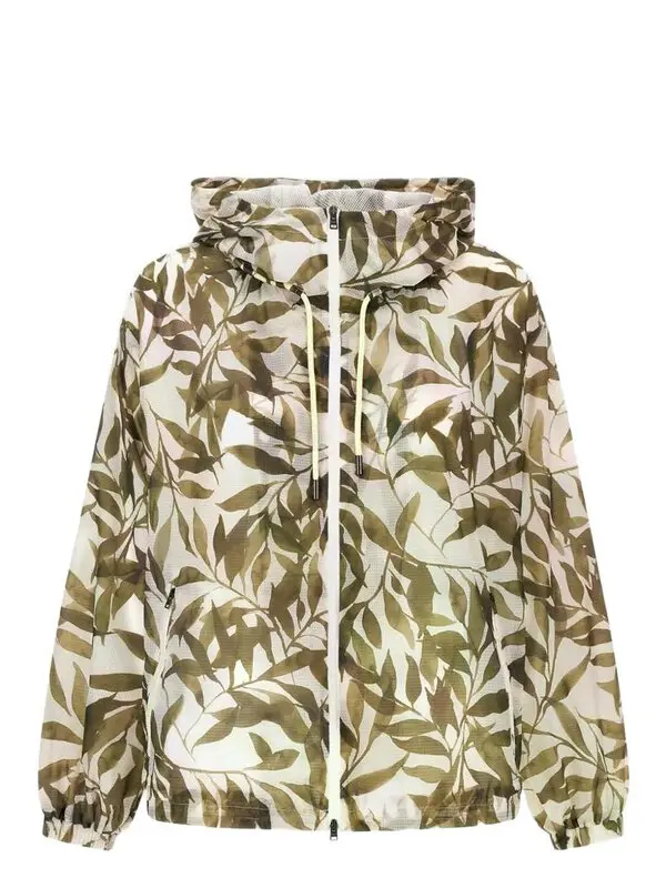 Herno Foliage-print Drawstring Jacket - Neutrals