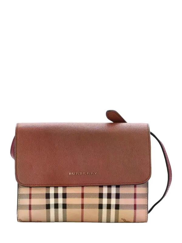 Burberry Loxley Haymarket Coated Canvas And Leather Small Crossbody Bag - Brown