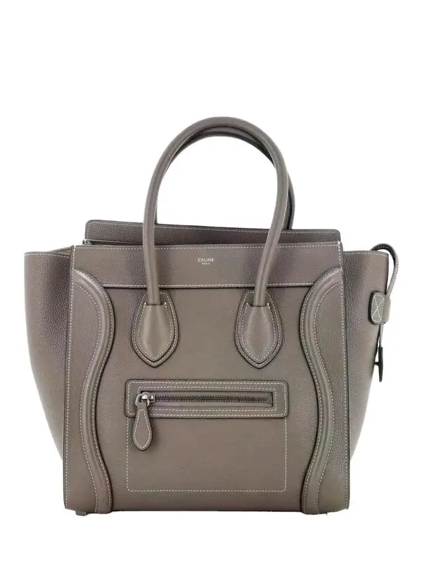 Celine Luggage Bag Grainy Leather Micro Tote Bag - Brown