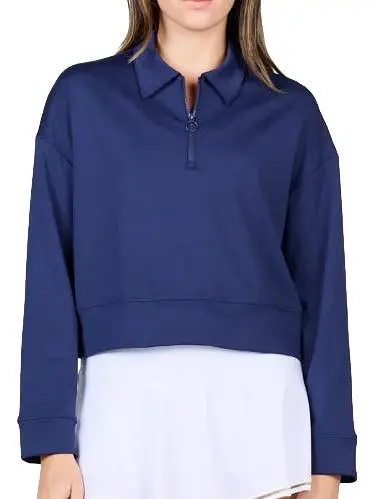 SOFIBELLA Quarter-zip Golf Pullover - Navy