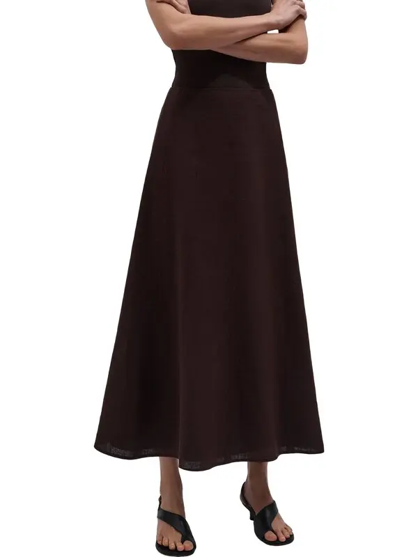 ME+EM Panelled Maxi Skirt - Cocoa Brown