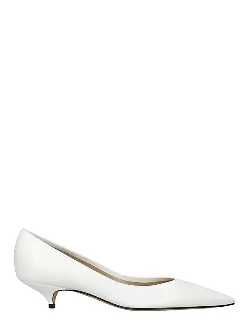 THE ROW Liisa Kitten Two 35 Leather Pumps - White