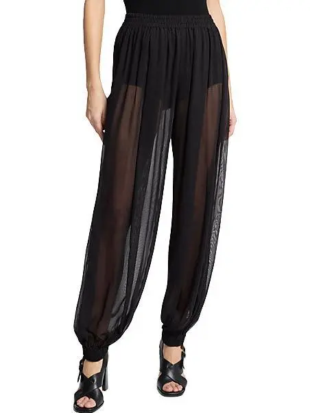 Michael Kors Silk Voile Sarouel Pants - Black
