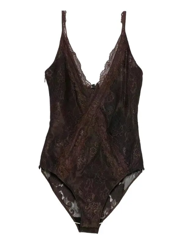 HERSKIND Johannes Lace Bodysuit - Brown