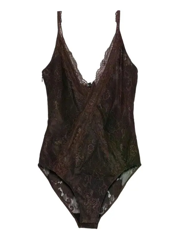 HERSKIND Johannes Lace Bodysuit - Brown