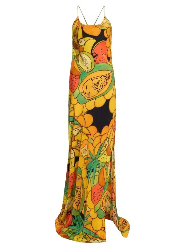 DONDE ESTEBAN Frutas Maxi Dress - Yellow