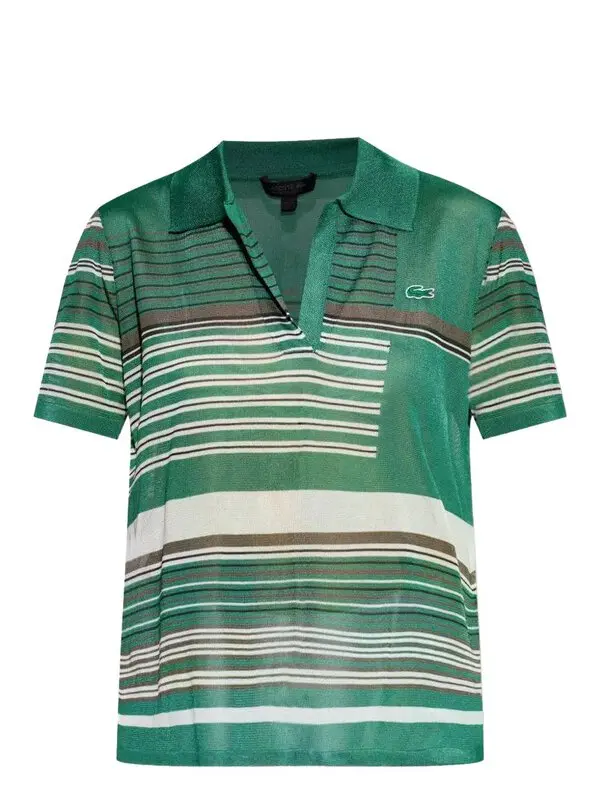 Lacoste Striped Polo Shirt - Green