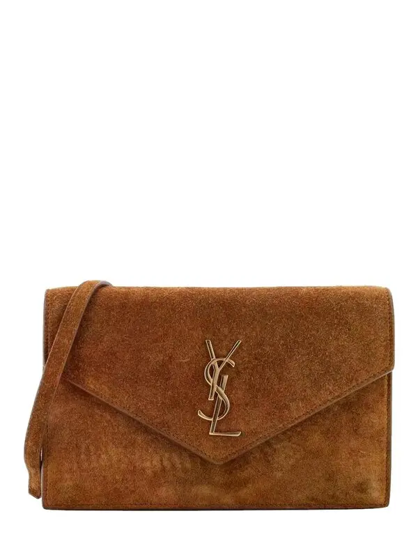 Saint Laurent Monogram Wallet On Chain Clutch - Brown