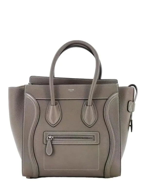 Celine Luggage Bag Grainy Leather Micro Tote - Brown