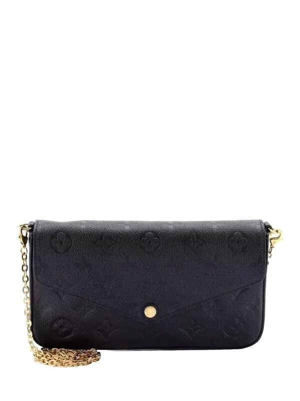 LOUIS VUITTON Felicie Pochette Monogram Empreinte Leather - Black