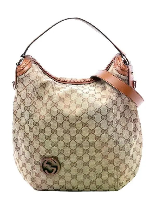 Gucci Gg Canvas Brick Lane Convertible Hobo Satchel - Neutrals