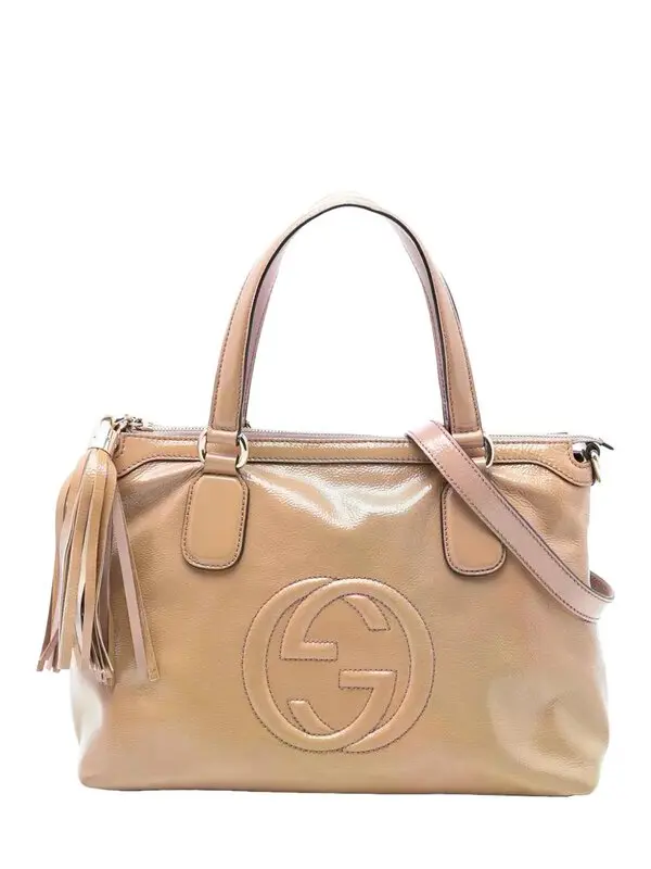Gucci Small Patent Soho Working Satchel - Neutrals