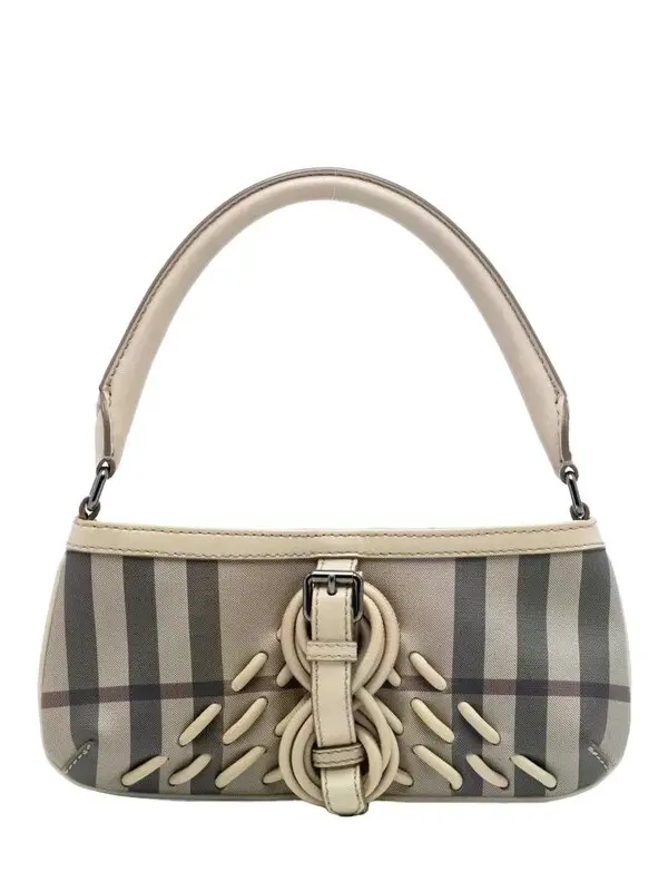 Burberry 2000-2017 Smoke Check Coated Canvas Shoulder Bag - Neutrals