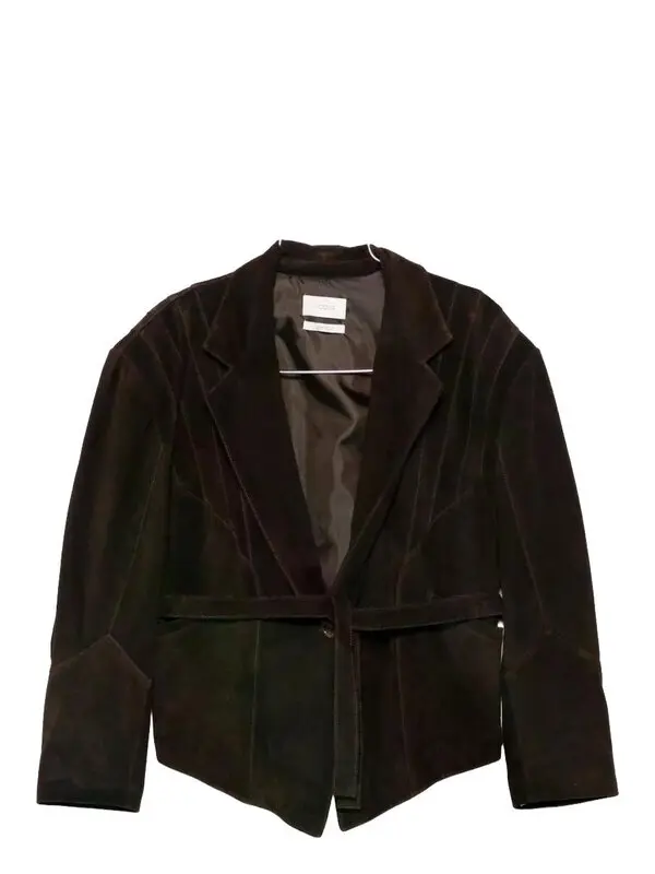 VICOLO Belted Leather Jacket - Brown