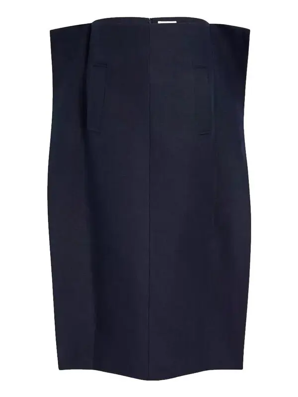 Khaite Gorgi Linen Suiting Skirt - Blue