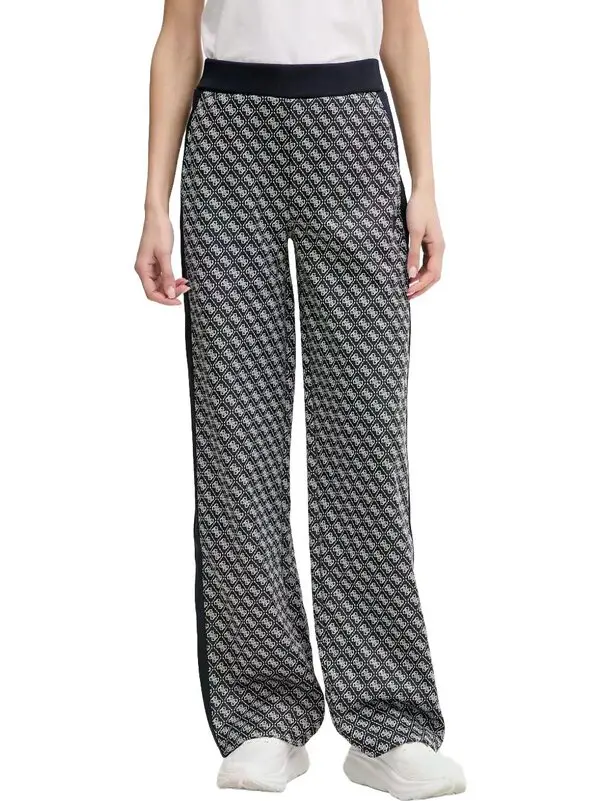 Guess Print Side Stripe Trousers - Blue