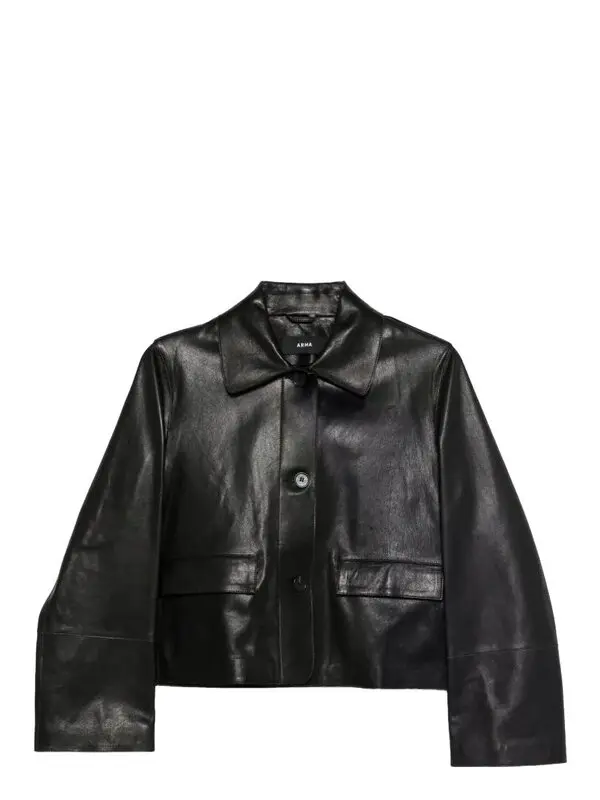 ARMA Button-pocket Leather Jacket - Black