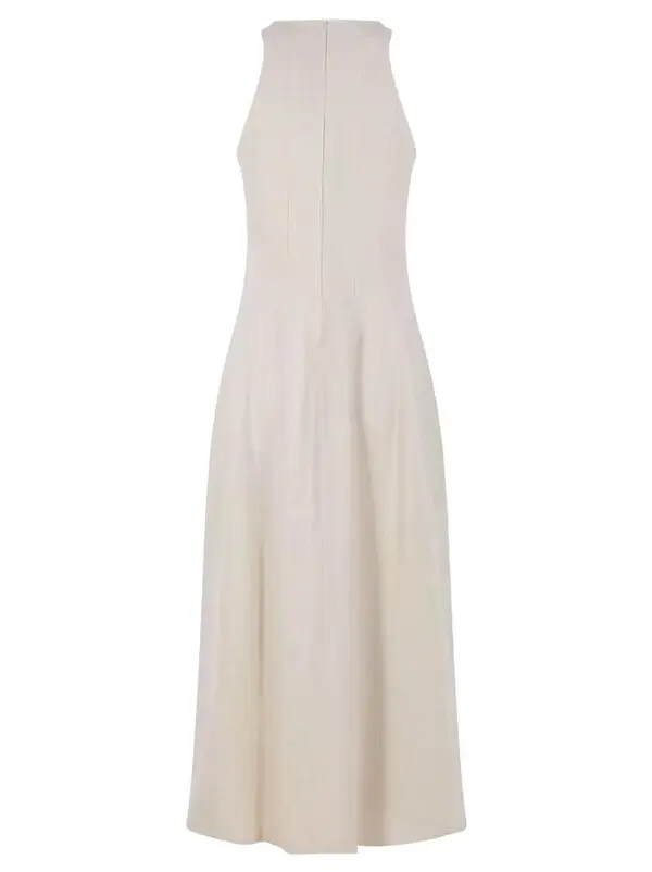 Brunello Cucinelli Twill Sleeveless Midi Dress - Neutrals