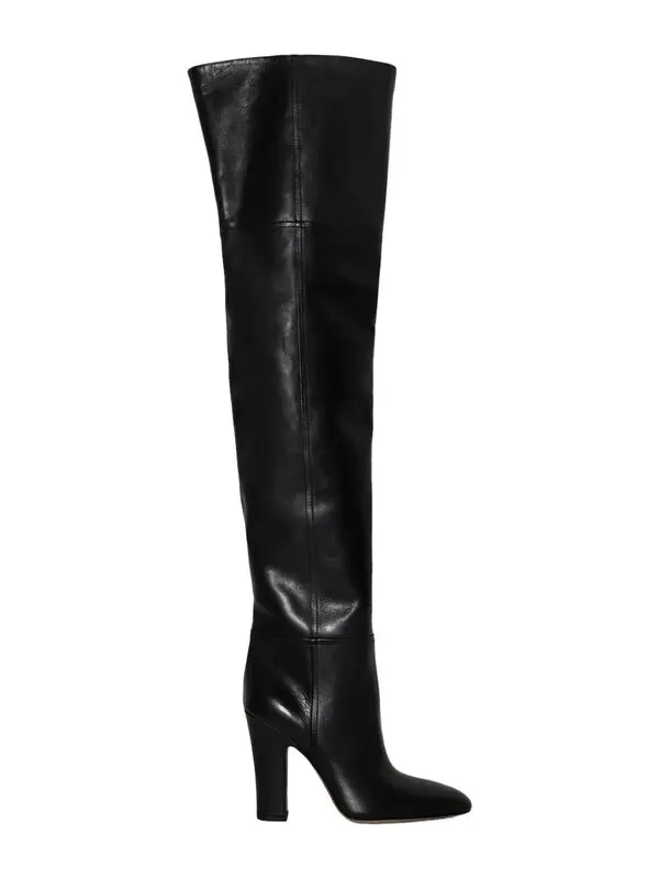 Paris Texas 100mm Leather Thigh-high Boots - Black