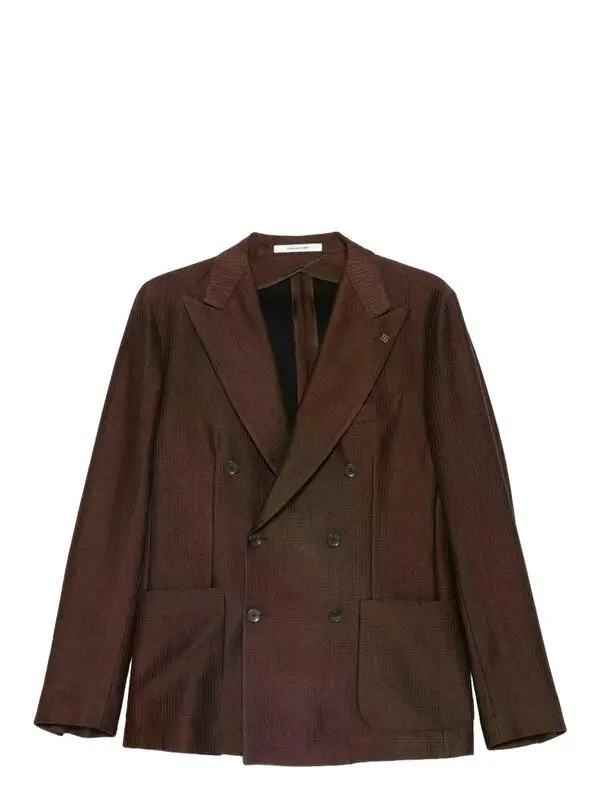 Tagliatore Double-breasted Patch-pocket Blazer - Brown