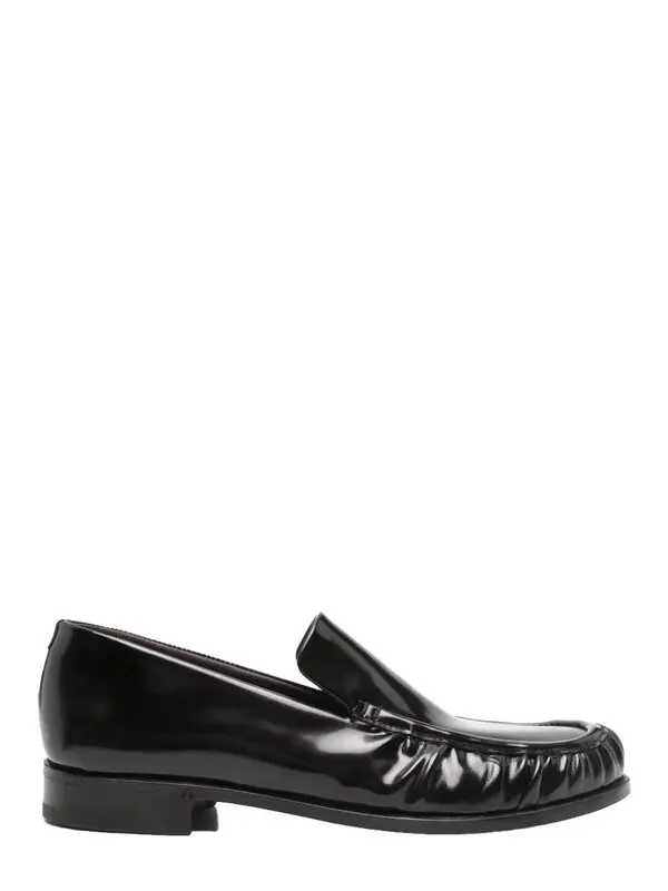 LARDINI Ruched Loafers - Black