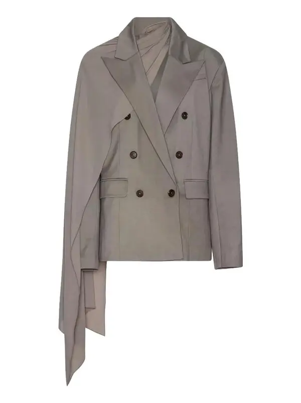 ROTATE BY BIRGER CHRISTENSEN Oversized Scarf Blazer - Grey