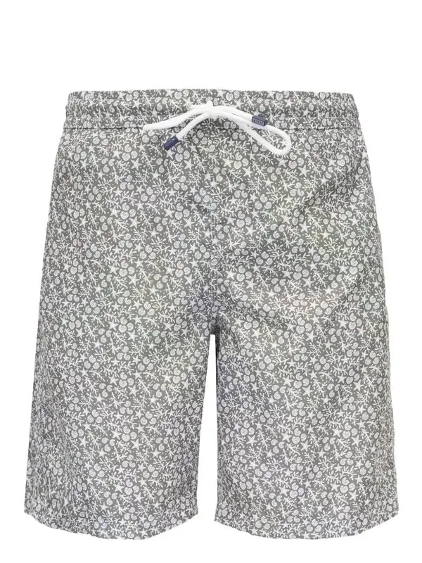 Fedeli Floral-print Swim Shorts - White