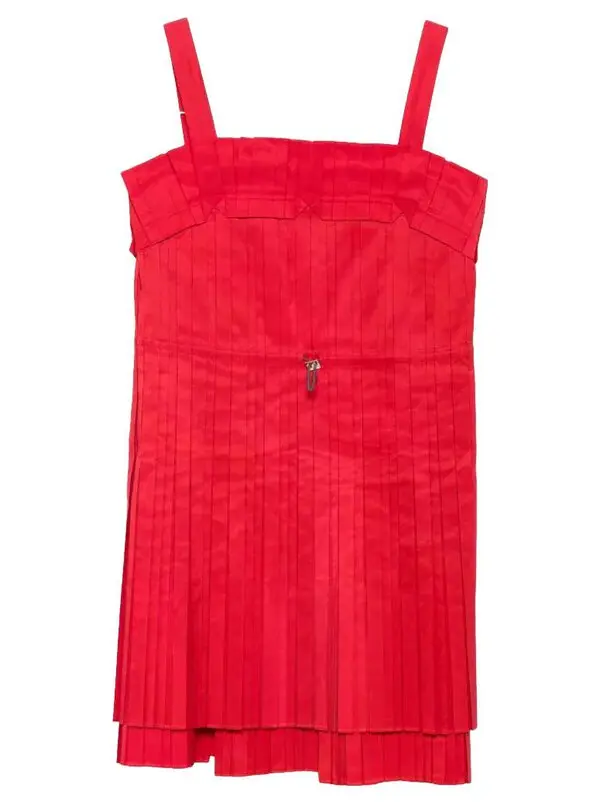 Fendi Pleated Mini Dress - Red