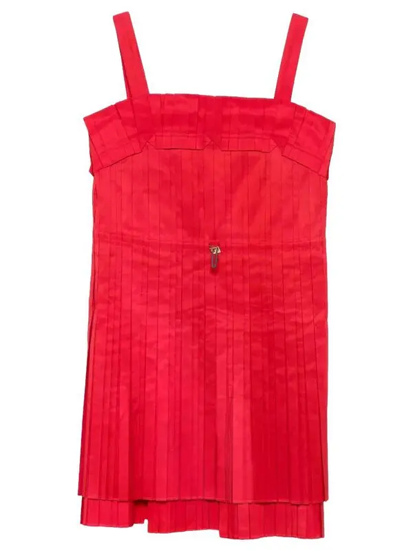 Fendi Pleated Mini Dress - Red