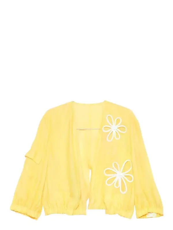 Fendi Floral-patch Jacket - Yellow