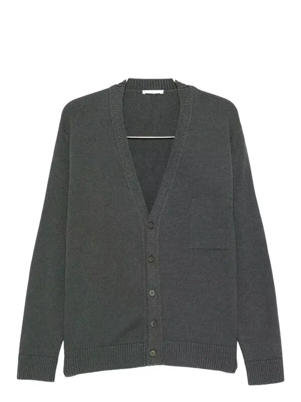 THE ROW Button V-neck Cardigan - Grey