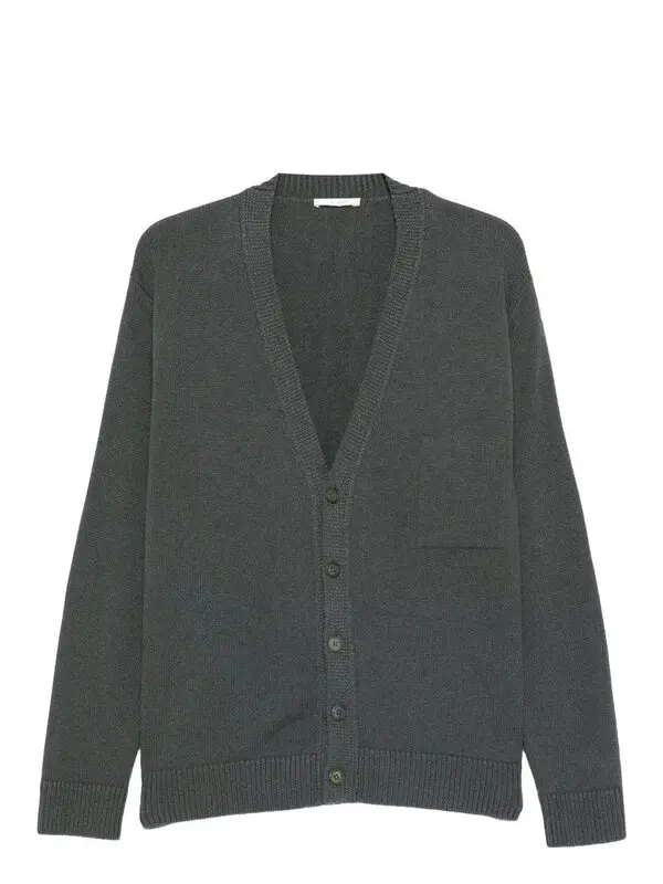 THE ROW Button V-neck Cardigan - Grey